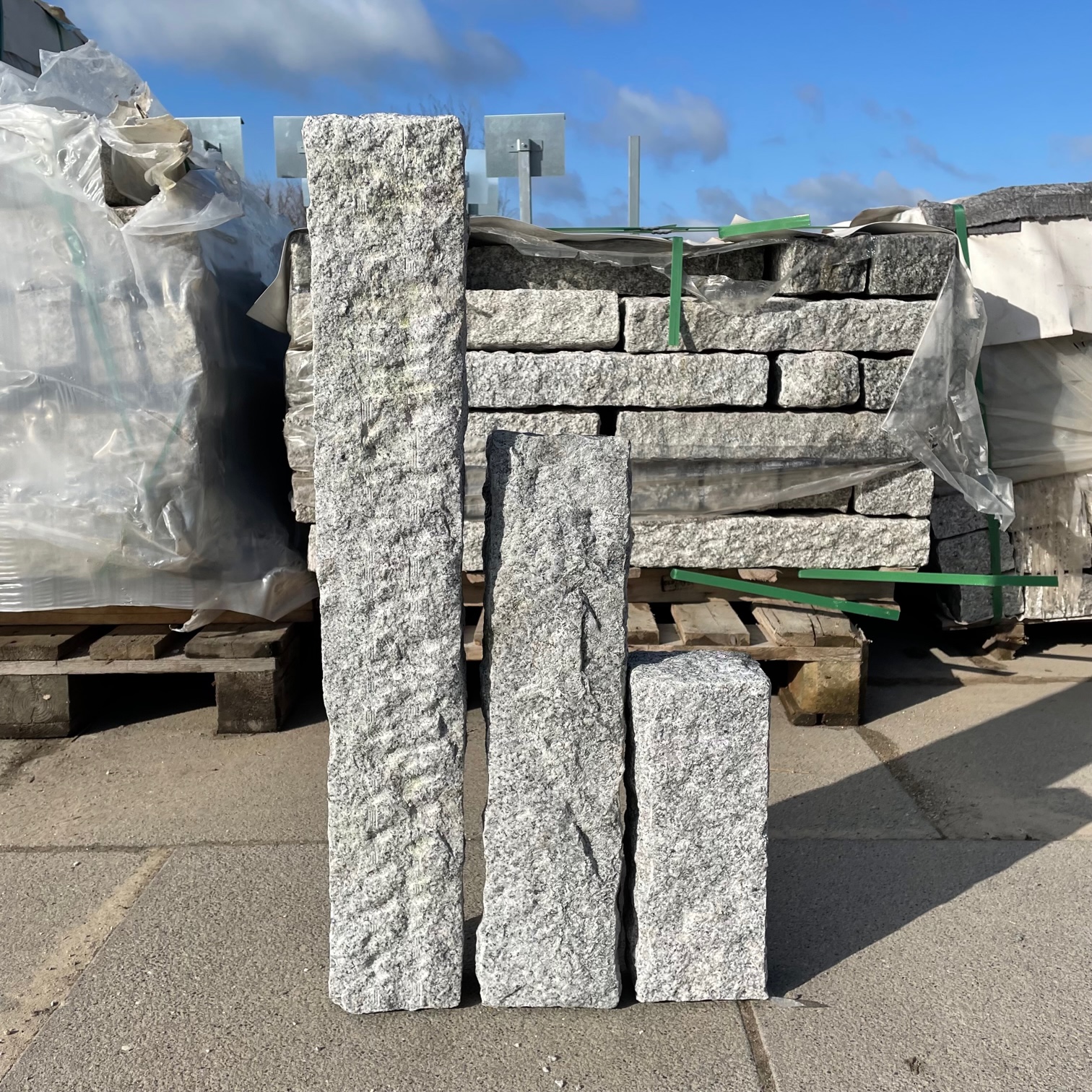 Granit Palisade Daba 8x12x100 cm hellgrau | Steinpark