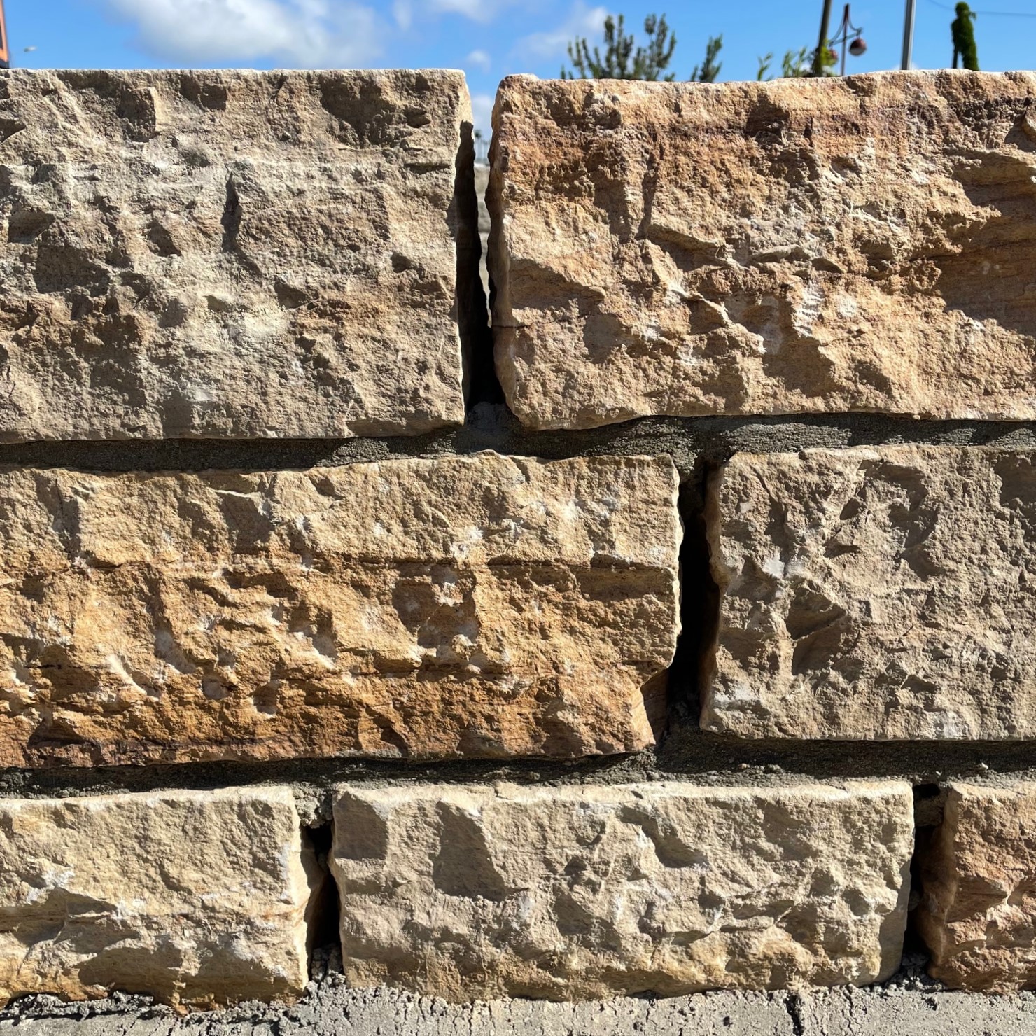 Quarz-Sandstein Mauerstein Golden Sun 14-16x20x30-50 cm gelb-hellbeige ...